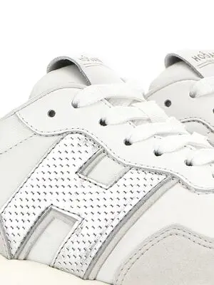 Hogan H641 Leather Sneakers - Silver