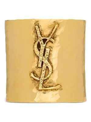 Saint Laurent Cassandre Cuff Bracelet - Golden