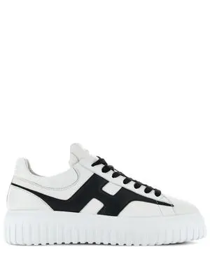 Hogan H Stripes Leather Sneakers - Black