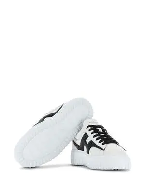 Hogan H Stripes Leather Sneakers - Black