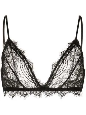 ANINE BING Lace Bra With Trim - Black