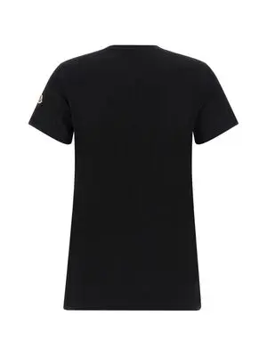 Moncler Logo Cotton T-shirt - Black