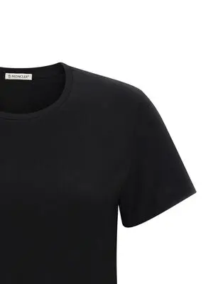 Moncler Logo Cotton T-shirt - Black