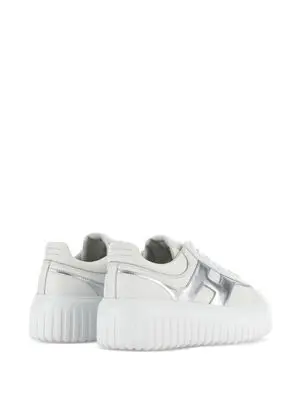 Hogan H Stripes Leather Sneakers - Silver