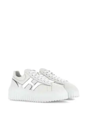 Hogan H Stripes Leather Sneakers - Silver