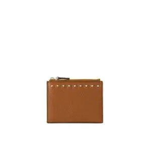 Valentino Garavani Leather Card Holder - Brown