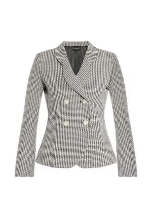 Emporio Armani Double-breasted Houndstooth Blazer - Beige