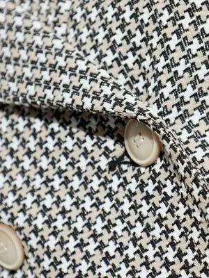 Emporio Armani Double-breasted Houndstooth Blazer - Beige