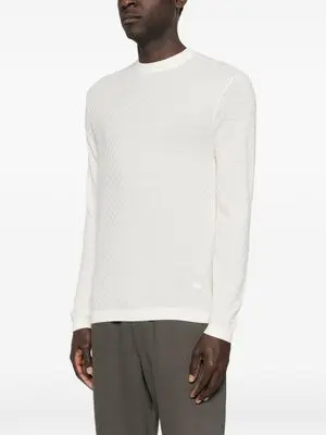 Emporio Armani Wool Crewneck Sweater - White