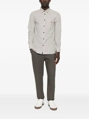 Emporio Armani Striped Cotton Shirt - Beige
