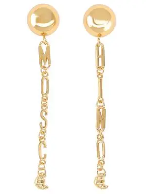 Moschino Logo Earrings - Gold
