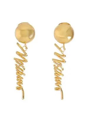 Moschino Logo Earrings - Gold