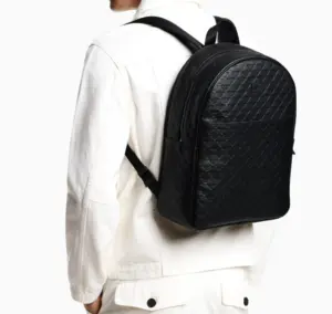 Emporio Armani Logo Leather Backpack