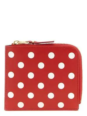Comme Des Garçons Polka Dots Printed Wallet - Red