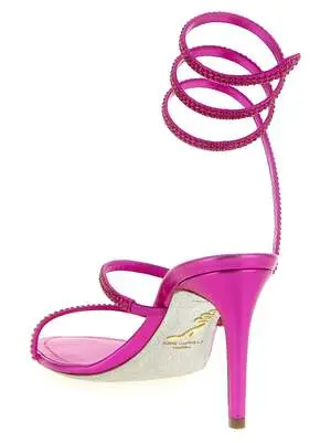 Rene Caovilla Cleo Crystal Appliqué Stiletto Sandals