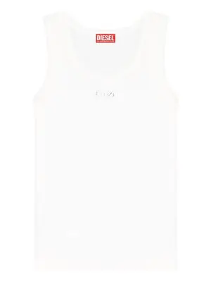 DIESEL Logo Cotton Tank Top - White