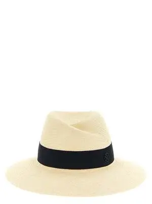 MAISON MICHEL Virginie Straw Fedora Hat - Blue