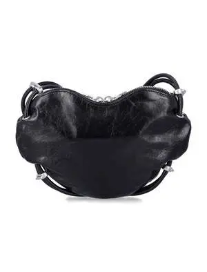 DIESEL® Scrunch Heart Leather Shoulder Bag