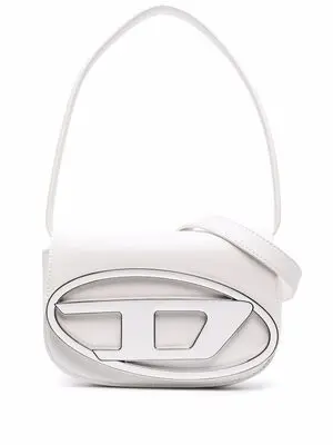 DIESEL 1 Dr Leather Shoulder Bag - White