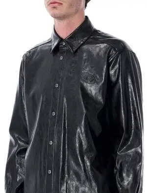 DIESEL® Faux Leather Button-up Shirt