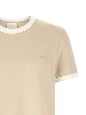 A.p.c. Logo Embroidery T Shirt - Beige