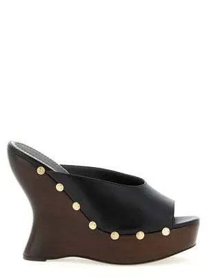 Magda Butrym Leather Mules With Wooden Wedge