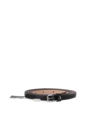 MAISON MARGIELA Skinny Leather Belt - Black/chestnut