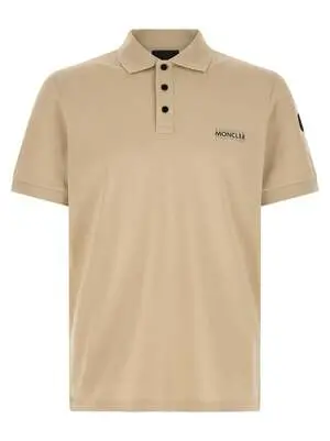 Moncler Piqué Polo Shirt - Beige
