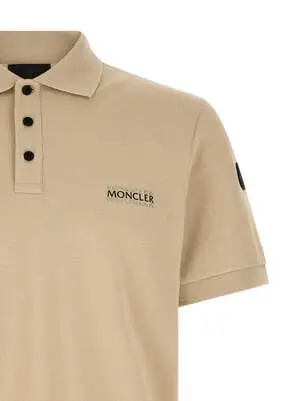 Moncler Piqué Polo Shirt - Beige