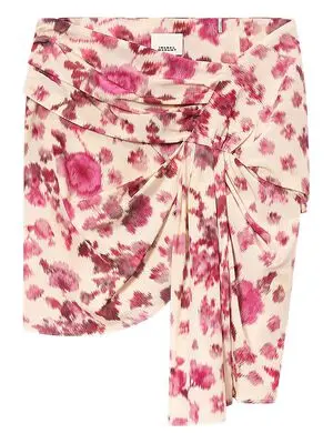Isabel Marant Printed Silk Skirt - Pink