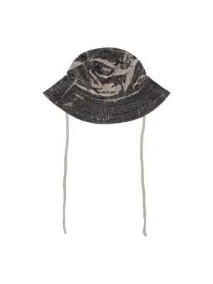 Rick Owens Gilligan Hat - Black Washed Foil