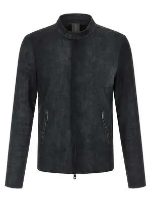 GIORGIO BRATO Stretch Waxed Lambskin Biker Jacket