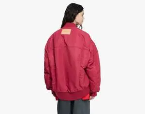 JW Anderson Oversized Curved Hem Bomber Jacket - Ruby
