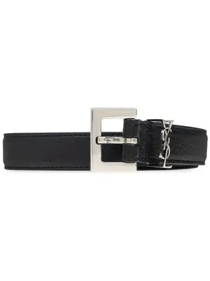Saint Laurent Y Haka Moira Lamb Belt - Noir