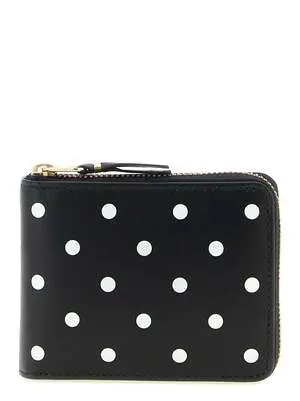 Comme Des Garçons Polka Dots Printed Wallet - White/black