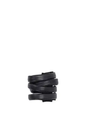 LA ROSE Leather Wrap Bracelet - Nero