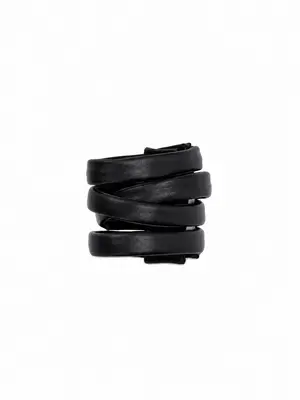 LA ROSE Leather Wrap Bracelet - Nero