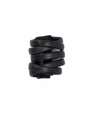 LA ROSE Leather Wrap Bracelet - Nero