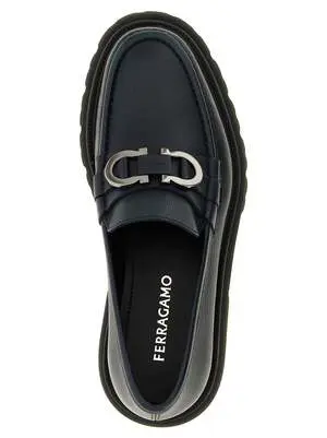 FERRAGAMO Cocoon Hammered Leather Loafers