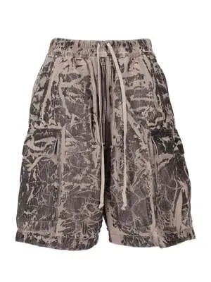 Rick Owens Cargobela Shorts - Black Washed Foil