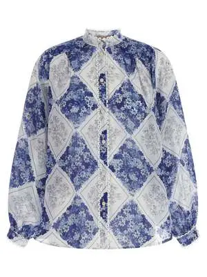 Twin-set Ramie Shirt With Floral Pattern