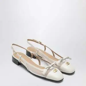 Valentino Garavani Valet Du Roi Slingback Ballerinas - White
