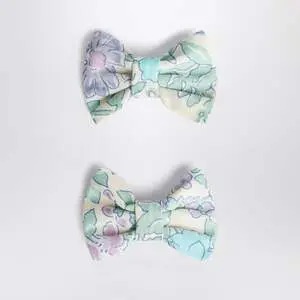 Bonpoint Bow Hair Clips - Light Blue