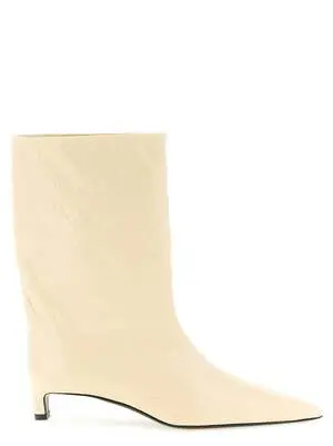 JIL SANDER Craquelé Leather Ankle Boots