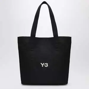 ADIDAS Y-3 Logo-print Canvas Tote Bag - Black