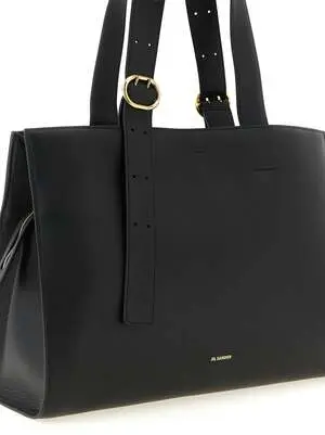 JIL SANDER Cannolo Leather Shopping Bag