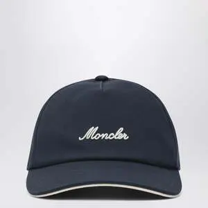 Moncler Baseball Cap With Embroidered Logo - Blue