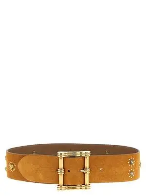 Etro Suede Studded Belt - Brown