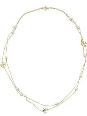 Tory Burch Brass And Pearl Necklace - Gold