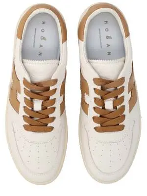 Hogan Leather Low Top Sneaker - Beige